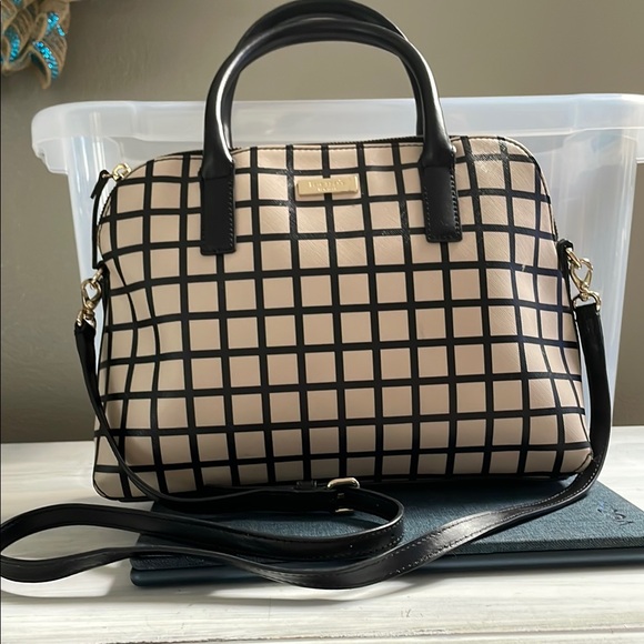 kate spade | Bags | Kate Spade New York Black And Cream Checkered ...
